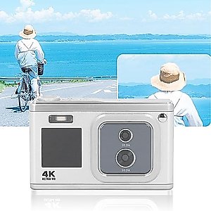4K Digital Camera, C22 HD Dual Camera & Dual Screen Point and Shoot Camera 16X Zoom, 50MP+30MP Auto Focus Anti Shake Video Camera, Built in Flash, Selfie Preview, Multi Filters