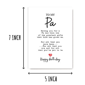 To My Pa - Pa Birthday Card - Pa Is The Greatest Gifts In My Life - Birthday Card For Pa - Gift For Pa Card- Christmas Gifts For Pa