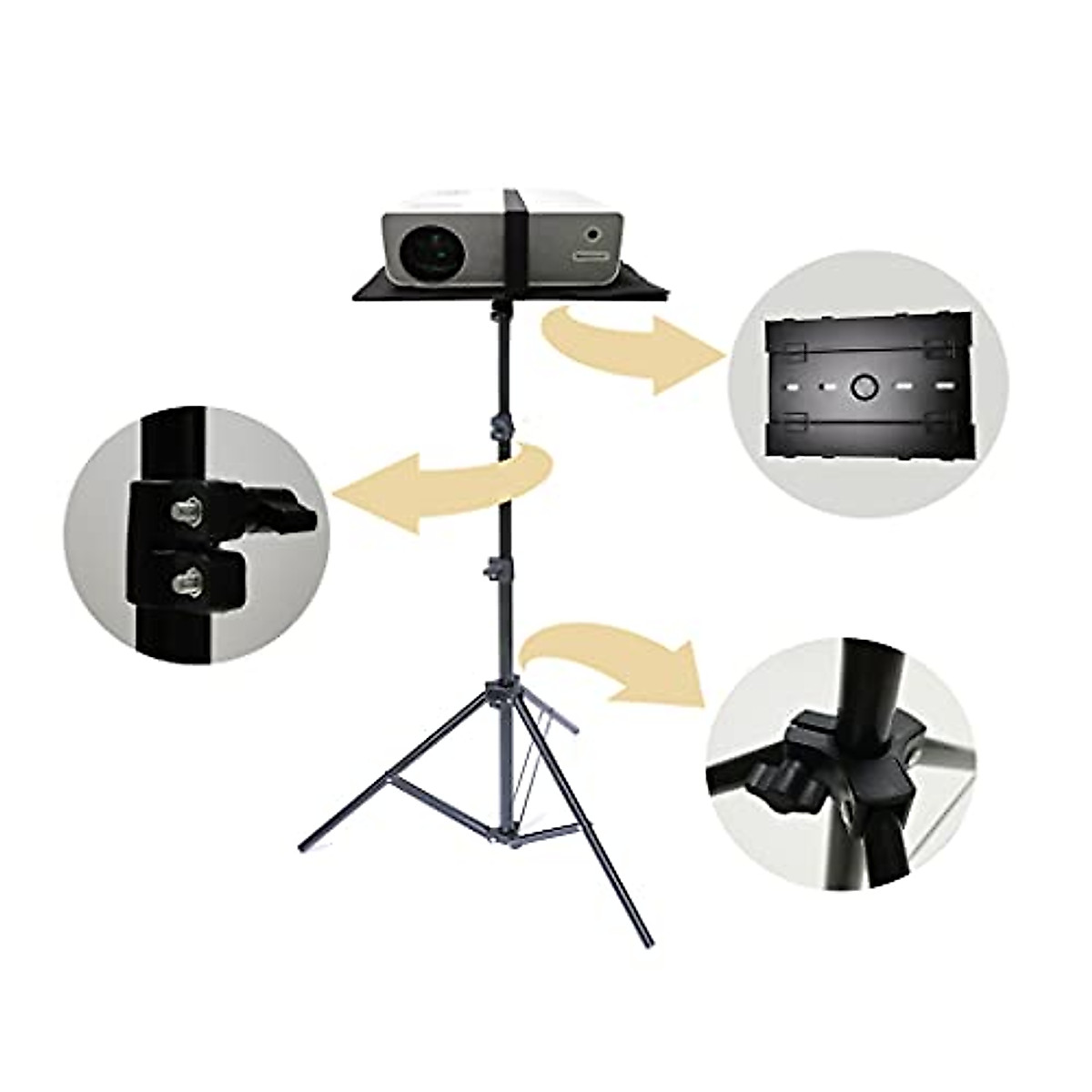 ONOAYO Projector Native 1080P 5G WiFi and 5.1 Bluetooth Projector & ONOAYO Adjustable Projector Tripod Stand