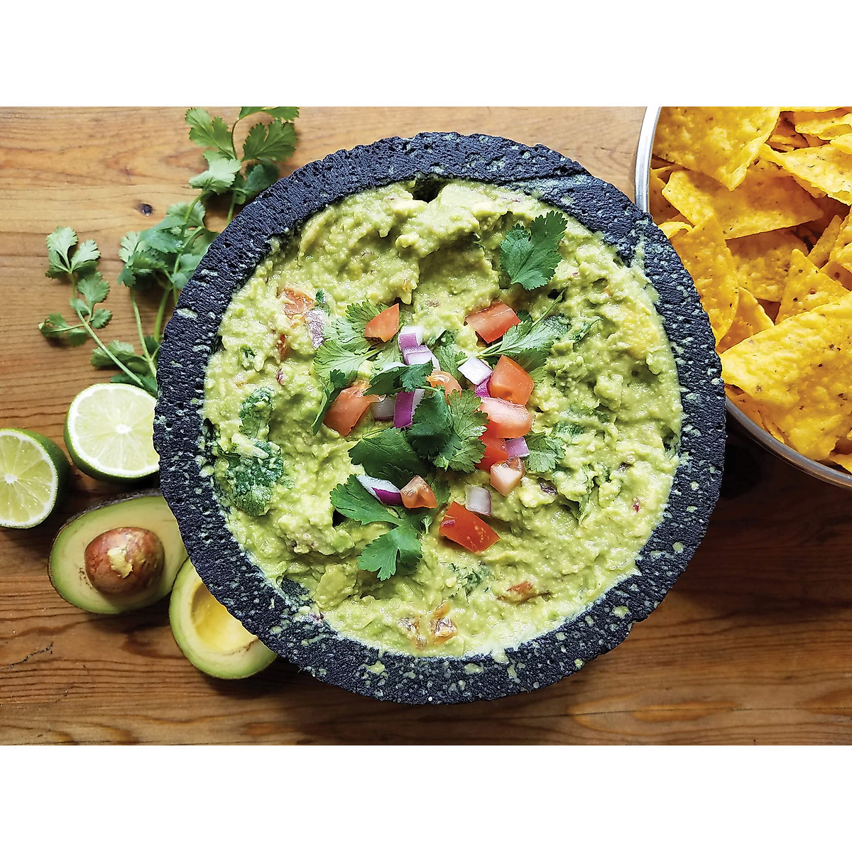 RSVP International Authentic Mexican Molcajete, 8.5" x 5", Natural Volcanic Stone