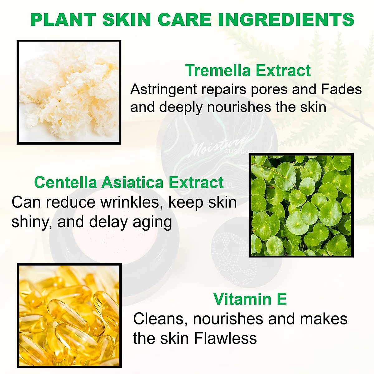 QIUFSSE Mushroom Head Air Cushion CC Cream Foundation, Mushroom Head Foundation BB Cream Makeup Foundation Concealer Brighten Long-lasting Oil Control and Moisturizing-Natural