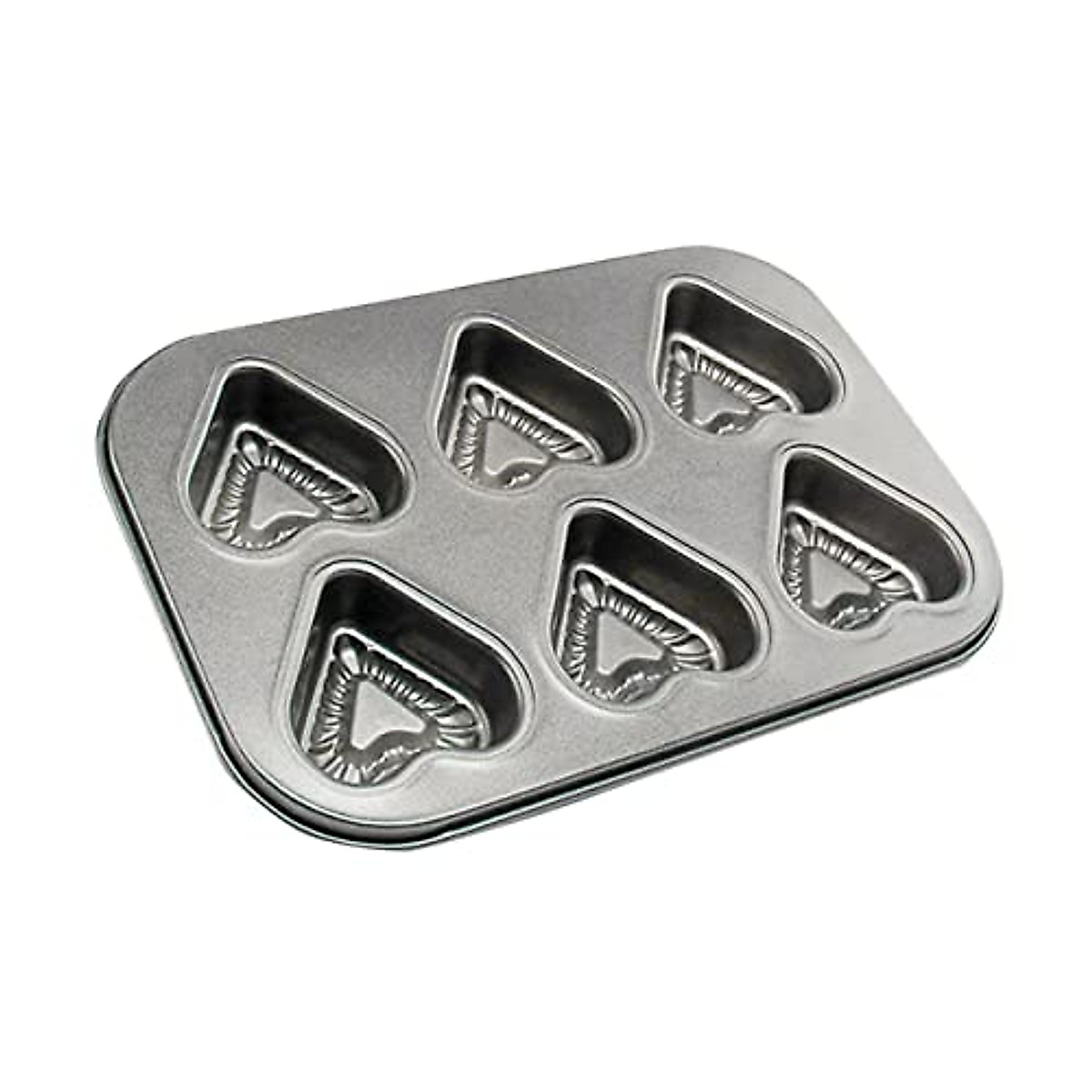 BESTonZON 3pcs 6 Heart Shaped Cake Pan Mini Muffins Mini Paper Cups Heart Pastry Heart Shaped Cupcake Pan Heart Cupcake Tray Baking Tray Baking Tools Cupcake Maker Bakeware Halloween