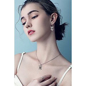 Pit Bull Dog Sterling Silver Necklace by Ginger Lyne Ears Down Puppy Dog Pet Pendant Box Chain Doggie Animal Paw Print Heart Jewelry for Pit Mom