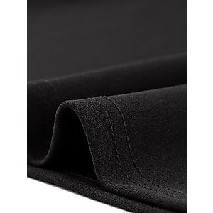 Allegra K Elegant Office Dress for Women's Belted Square Neck Bodycon Dress Large Black