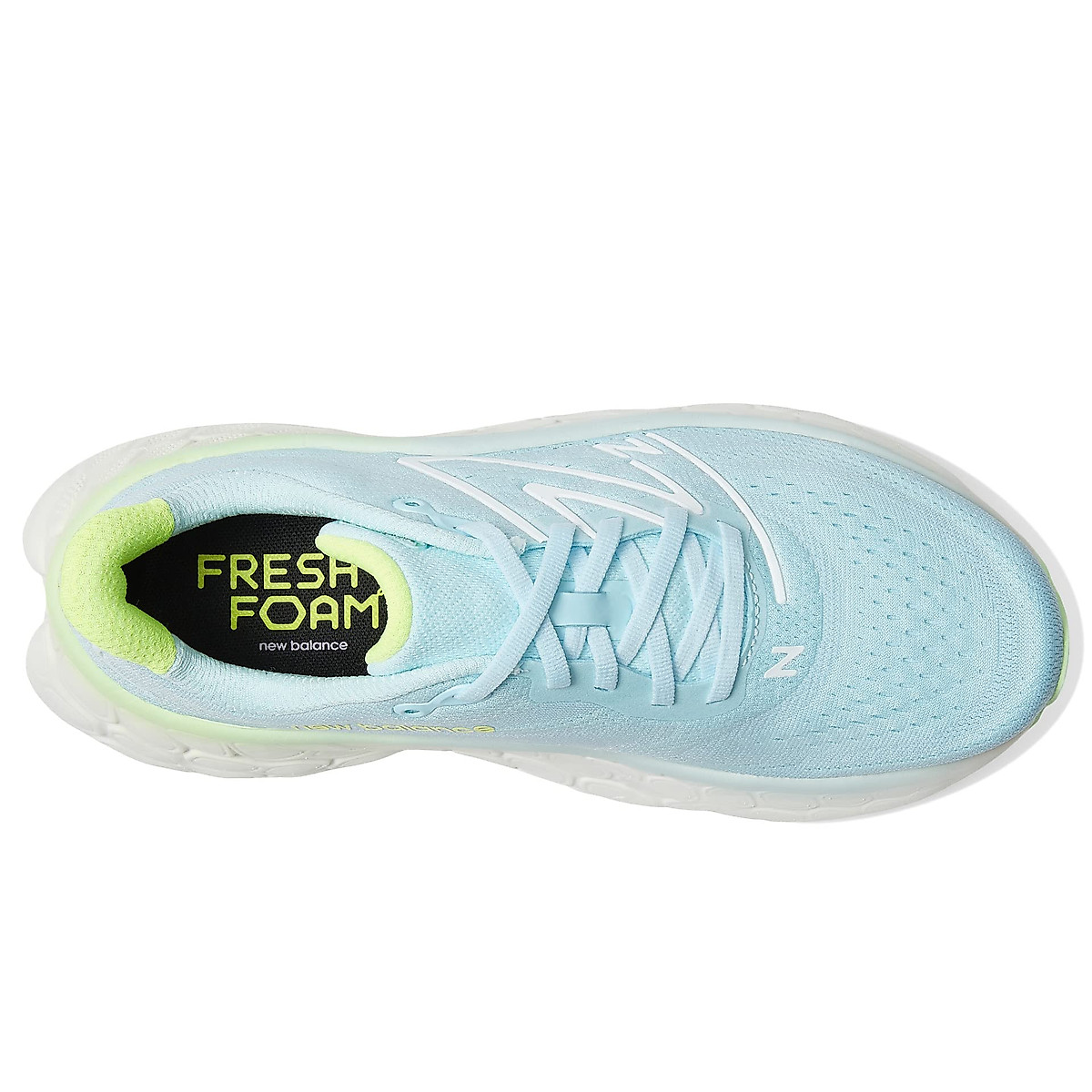 New Balance Women's Fresh Foam X More V4 Running Shoe, Bleach Blue/Green Aura/White, 13 Wide
