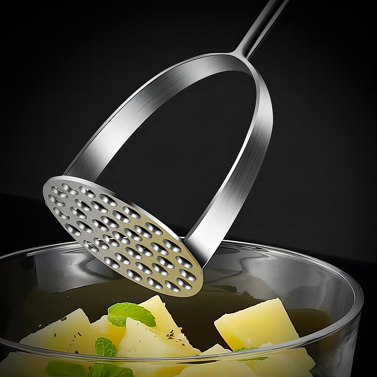 GREATLINK Potato Masher,Heavy Duty Stainless Steel kitchen Steel Potato Masher,Mashed Potatoes,Vegetables and Fruits.