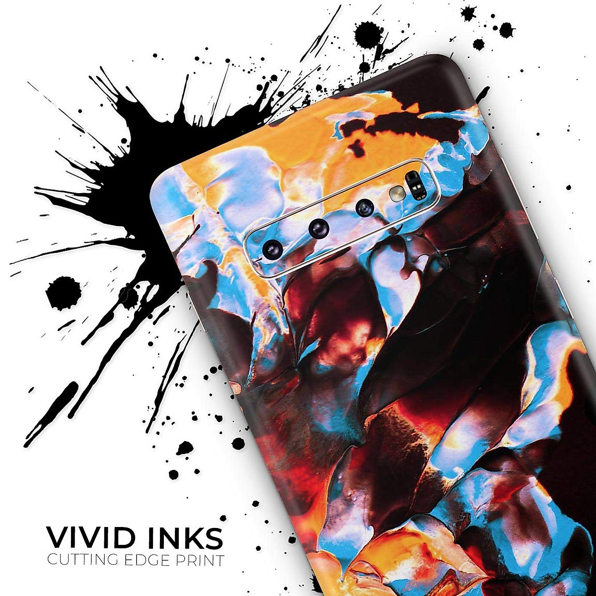 DesignSkinz Liquid Abstract Paint V34 Protective Vinyl Decal Wrap Skin Cover Compatible with The Samsung Galaxy S20 (Screen Trim & Back Glass Skin)