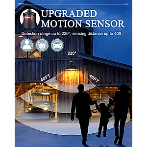 Seovix Motion Sensor Outdoor Barn Lights, Dusk to Dawn Outdoor Wall Light Fixtures with E26 Base Socket, IP65 Waterproof Exterior porch light for Garage, Entrance, Doorway, Entryways, HS2213-1