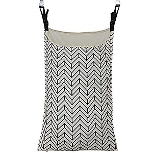 HDHYK Adjustable Space Saving Door Hanging Laundry Hamper Bag Dorm Laundry Bag,Wide Open Top Over The Door Laundry Hamper with Free Hanging Hooks