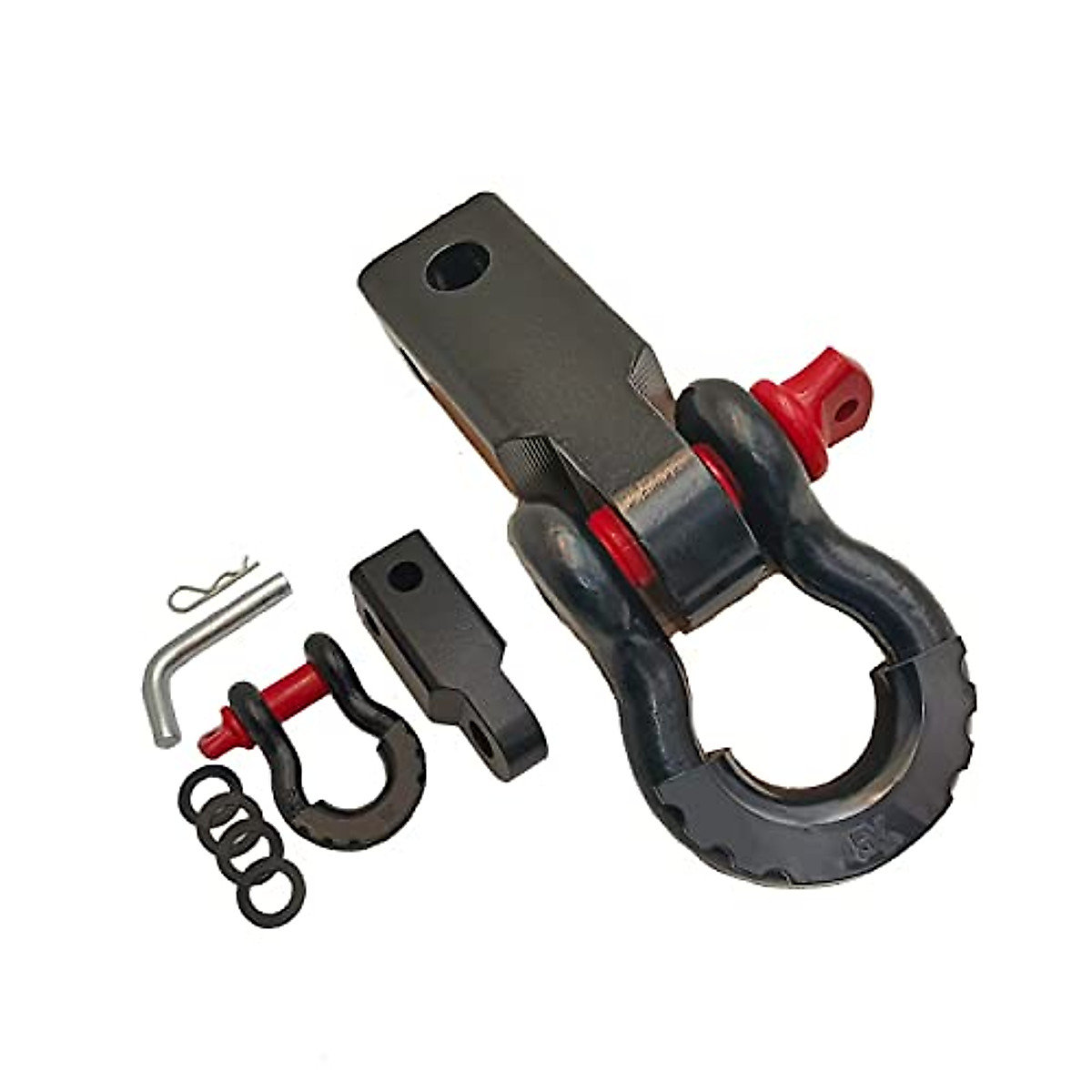 Houert Shackle Hitch Receiver 2 Inch, 35000lb Capacity Receiver, Heavy Duty Receiver Shackle Bracket with 3/4 D-Shackle,Towing Accessories for Trucks & Jeeps