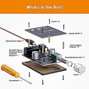 NEOHIPO ZK-502L Bluetooth 5.0 Amplifier Board 2 Channels 50W x 2 Mini Receiver Wireless Stereo Audio Digital Amp Module for Home Passive Speakers