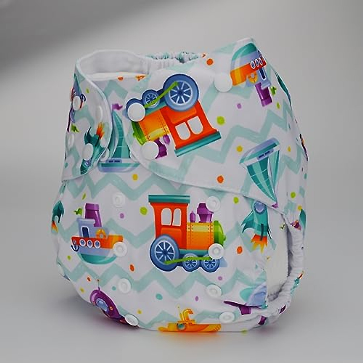 2 to 7 Years Old Cloth Diaper Nappy Pocket Reusable Washable Junior Big Baby Kids Toddler (Cartoon Transportation)