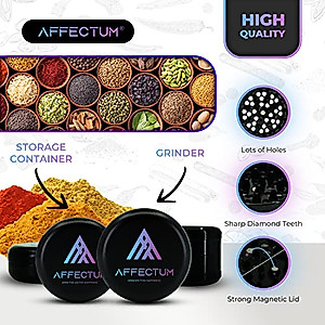 AFFECTUM Spice Grinder 2.5 inch - Aluminum Material Herb Grinder (Black)
