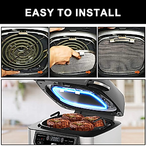 YIDM Stainless Steel Splatter Shield: Air Fryer Accessories for Ninja Foodi 5-in-1 Indoor Grill Stainless Steel Splatter Shield for Ninja Foodi AG300 AG300C AG301C AG302 AG400 Replacement Parts