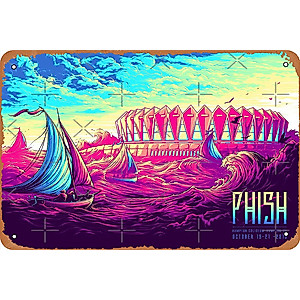Potrait Madison Square Phish Garden Poster 12" X 8" Vintage Metal Tin Sign Home Decor Garage Man Cave Wall Art