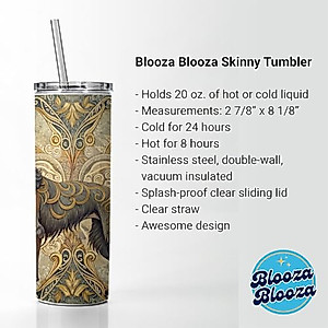 Mudi Dog Art Nouveau Skinny Tumbler 20oz with Straw Insulated Water Bottle Gift