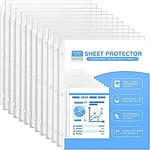 Teskyer Sheet Protectors 8.5 x 11 Inches, Clear Page Protectors for 3 Ring Binder, Letter Size Plastic Sleeves for Binders