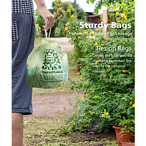 AYOTEE 125 Count 2.6 Gallon Compostable Small Trash Bags with Handles, 15 Ounce Capacity, Ideal for Kitchen, Office, Bathroom, and More