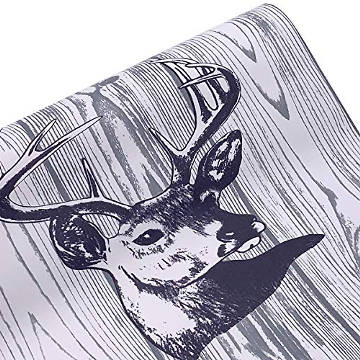Yifasy Elk Deer Shelf Liner 17.7x118 Inch Wood Grain Loft Style Bunk Bed Bookcase Headboard Lining Paper Self Adhesive Christmas Decor