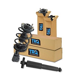 TRQ Front Complete Loaded Strut Spring Assembly & Rear Shock Absorber 4 Piece Kit Set for 2013-2017 Chevy Traverse / 2013-2017 Buick Enclave / 2013-2016 GMC Acadia
