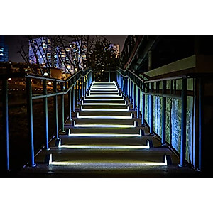 ZONGXFF LED Solar Stair Light, Outdoor Step Light,Solar Step Light Outdoor Waterproof, Wiring-Free, Automatic on/Off, Cool White 6-Piece Light All Night for Garden Driveway