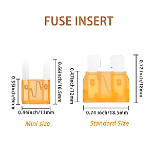 ASDL 203pcs Car Accessories Blade Fuses Assortment Kit, Standard & Mini Automotive Fuses 5A/7.5A/10A/15A/20A/25A/30AMP for Truck Travel Trailers Auto Camper RV ATV Boat Marine RV SUV Trike