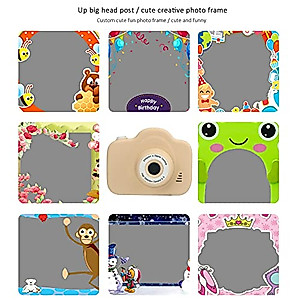 Kids Camera for Boys Girls, Cartoon Child Camera Kids Toy Gift 1080P One Key Video Recording Kids Mini Camera Birthday Gifts for 3 4 5 6 7 8 9 Year Old Girl Boy (Faint Yellow)