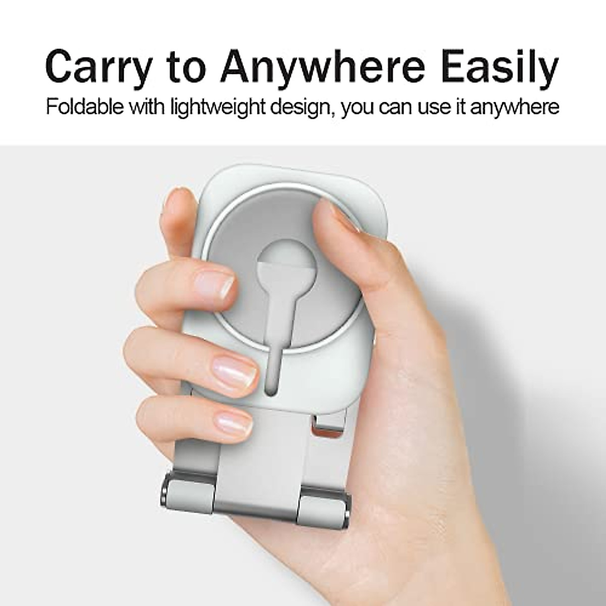 LowGeeker Stand for MagSafe Charger, Foldable Phone Stand Holder Aluminum Alloy Accessories Compatible with iPhone 13/12 Pro/ 13 Pro Max/ 12, Silver(MagSafe Charger Not Included)