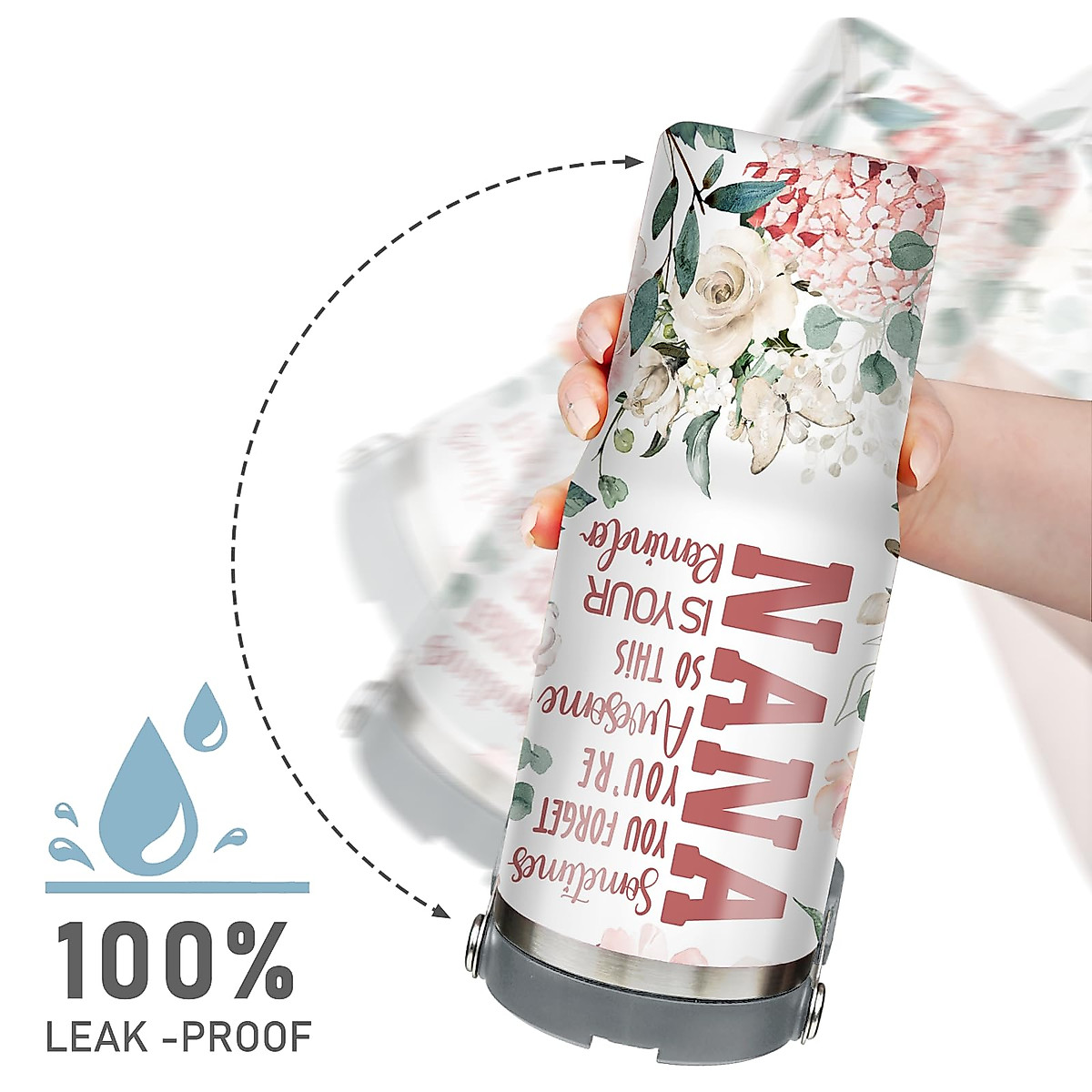 ysnifeiw 30oz Grandma Tumbler with Handle and Straw, Stainless Steel Insulated Nana Cup with Top Handle and Lid, Grandma Coofee Mug Christmas Birthday Gifts for Grammy/Gigi/Mimi