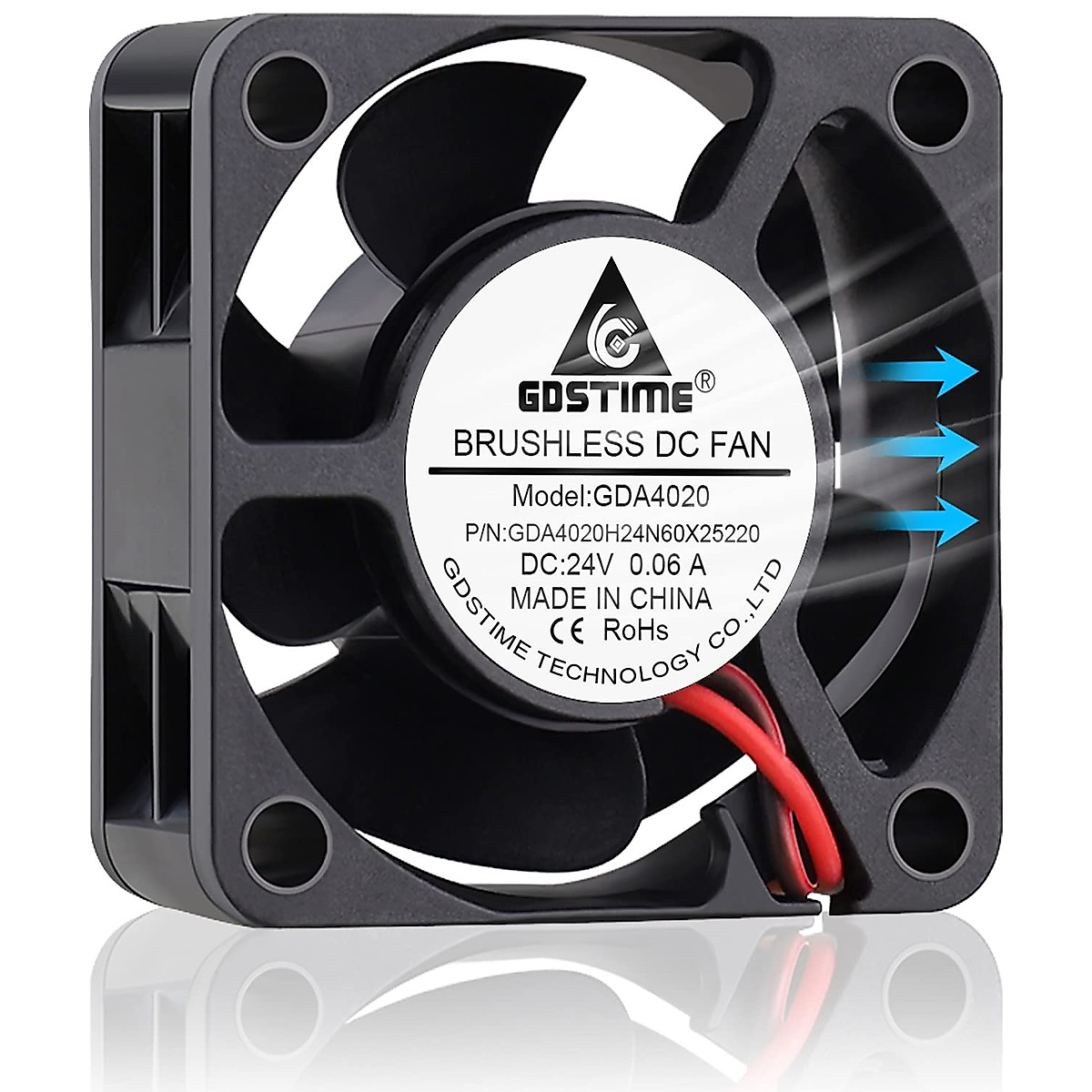 GDSTIME 40mm Brushless Cooling Fan, 40mm x 40mm x 20mm 24V Dc Fan 6000RPM