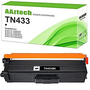 A Aztech Compatible Toner Cartridge Replacement for Brother TN433 TN-433 TN433BK TN431 for Brother MFC-L8900CDW HL-L8360CDW HL-L8260CDW MFC-L8610CDW HL-L8360CDWT (Black, 1-Pack)