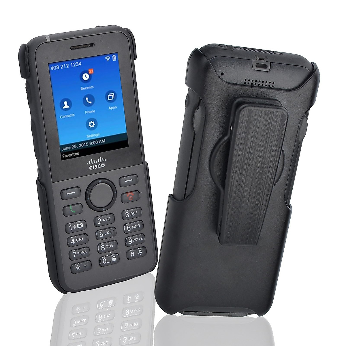 iGuerburn VoIP Phone Case for Cisco 8821 & Cisco 8821-EX, Cisco Phone Holder with 360° Swivel Belt Clip (Black)