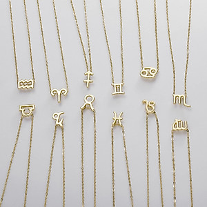 COLORFUL BLING 3Pcs 12 Constellation Zodiac Sign Layered Choker Necklaces Set Letter Astrology Horoscope with Message Card for Women Jewelry - Taurus Gold