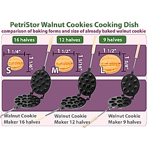 Walnut Cookie Mold Maker 12 non-stick - Oreshki Mold Maker - Walnut Cookie Molds - Орешница Russian - Oreshki Maker - Walnut Cookie Maker Oreshek - Nutty Maker - Oreshnitsa Nut Cookies Maker