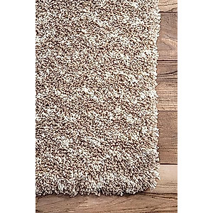 nuLOOM Cuellar Chevron Shag Area Rug, 9x12, Cream