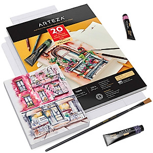 ARTEZA Mixed Media Paper Foldable Canvas Pad, 5x6.6 Inches, 20 Sheets, DIY Frame