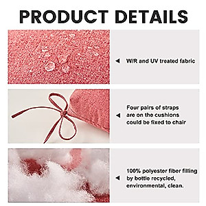 BLISSWALK Outdoor Chair Cushion, Tufted Outdoor Cushion Seat and Back,All Weather Patio Furniture Cushion,40"x20"