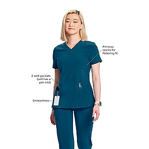 Cherokee Infinity Women Scrubs Top V-Neck CK865A, M, Caribbean Blue