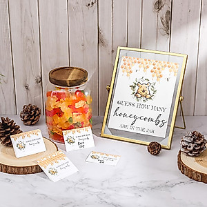 32PCS Cute Bear Guests Game Cards Guess How Many Honeycombs Game for Baby Shower Newborn Party Decoration Party Supplies