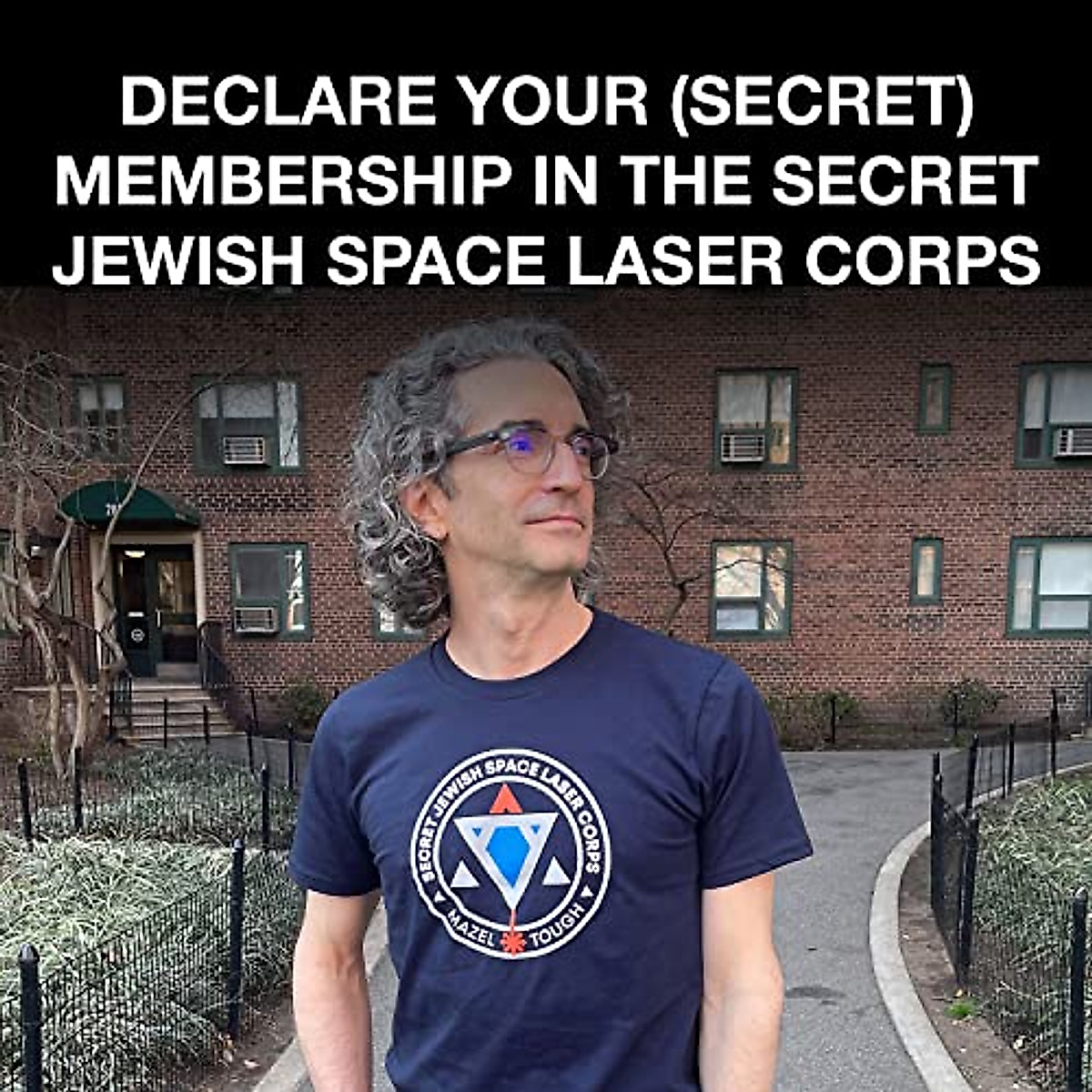 Dissent Pins - Secret Jewish Space Laser Corps T-Shirt - Navy - M
