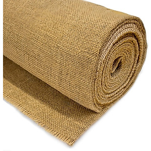 Natural Burlap Fabric Roll, 63in X 16.4ft Jute Fabric by The Yard, Tree Trunk Protector Rose Bush Plant Covers Burlap Tree Wraps for Winter, DIY Crafts, Christmas, Home, Wedding Decorations