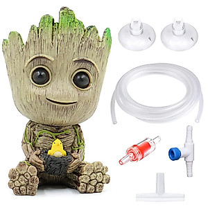 SLOCME Aquarium Groot Air Bubbler Stone Decorations - with Standard Tubing and Fish Tank Air Stone Set