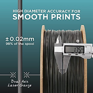 Polymaker PLA Filament 1.75mm, Black PLA 3D Printer Filament 1.75 1kg - PolyLite 1.75 PLA Filament Black 3D Printing Filament, Dimensional Accuracy +/- 0.03mm, Compatible with Most 3D Printers