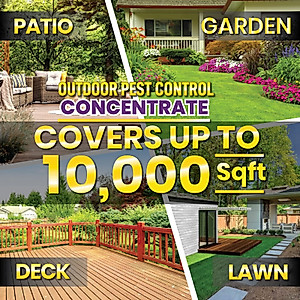 Trifecta Natural Outdoor Pest Control Spray: Mosquito Repellent Outdoor Patio, Lawns, Backyard, Kills Fleas, Spider, Ants, Pet Friendly Tick Yard Spray (Nature's Defense: Concentrate 10,000ft²)