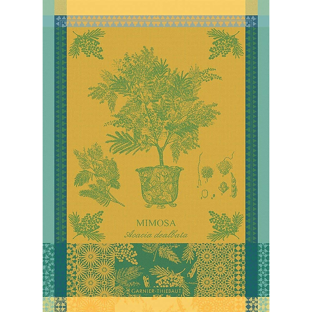 Garnier Thiebaut Ananas en Pot Jaune Soleil Kitchen Towel, 22"x30"
