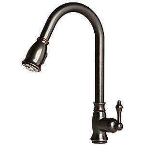 Laguna Brass 1153TB Classic 16" Single Handle Pull-Down Kitchen Faucet, Oil Rubbed Bronze Finish