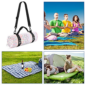 Cosmos Portable Yoga Mat Strap Mat Sling Picnic Blanket Strap with Adjustable Shoulder Strap & Handle for Festivals Picnics Camping Motorcycle Bedroll Pilates