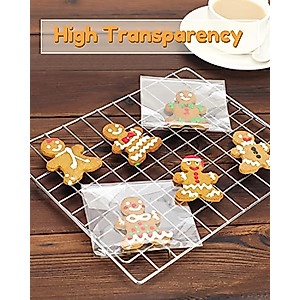 400pcs Self Sealing Cellophane Bags, 4x6 Inch Clear Cookie Bags for Packaging, Cellophane Treat Bags for Small Business, Sealable Poly Bags for Homemade Cookies, Candy, Favors, Snacks, Cards, Soap