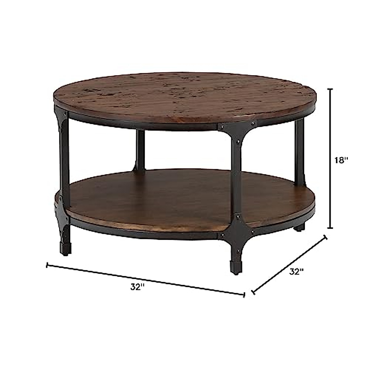 Jofran Inc. Urban Nature Rustic Pine Solid Wood Round Coffee Table