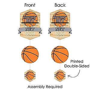 Big Dot of Happiness Nothin’ but Net - Basketball - Baby Shower or Birthday Party DIY Dangler Backdrop - Hanging Vertical Decorations - 30 Pieces